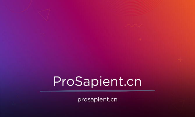 ProSapient.cn: The domain name ProSapient.cn is for sale